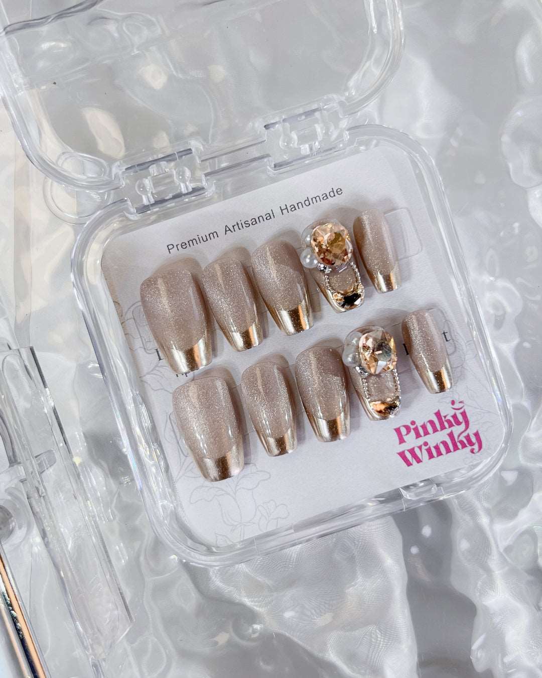 Imperial Topaz (Ballerina Nail) • Pinky Winky Handpainted Press-On Nails